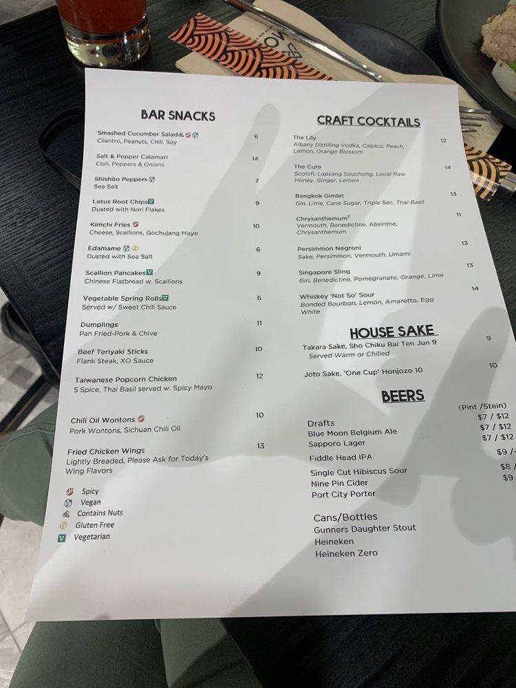 Menu at MOSU restaurant, Albany, 111 Wolf Rd Suite 1
