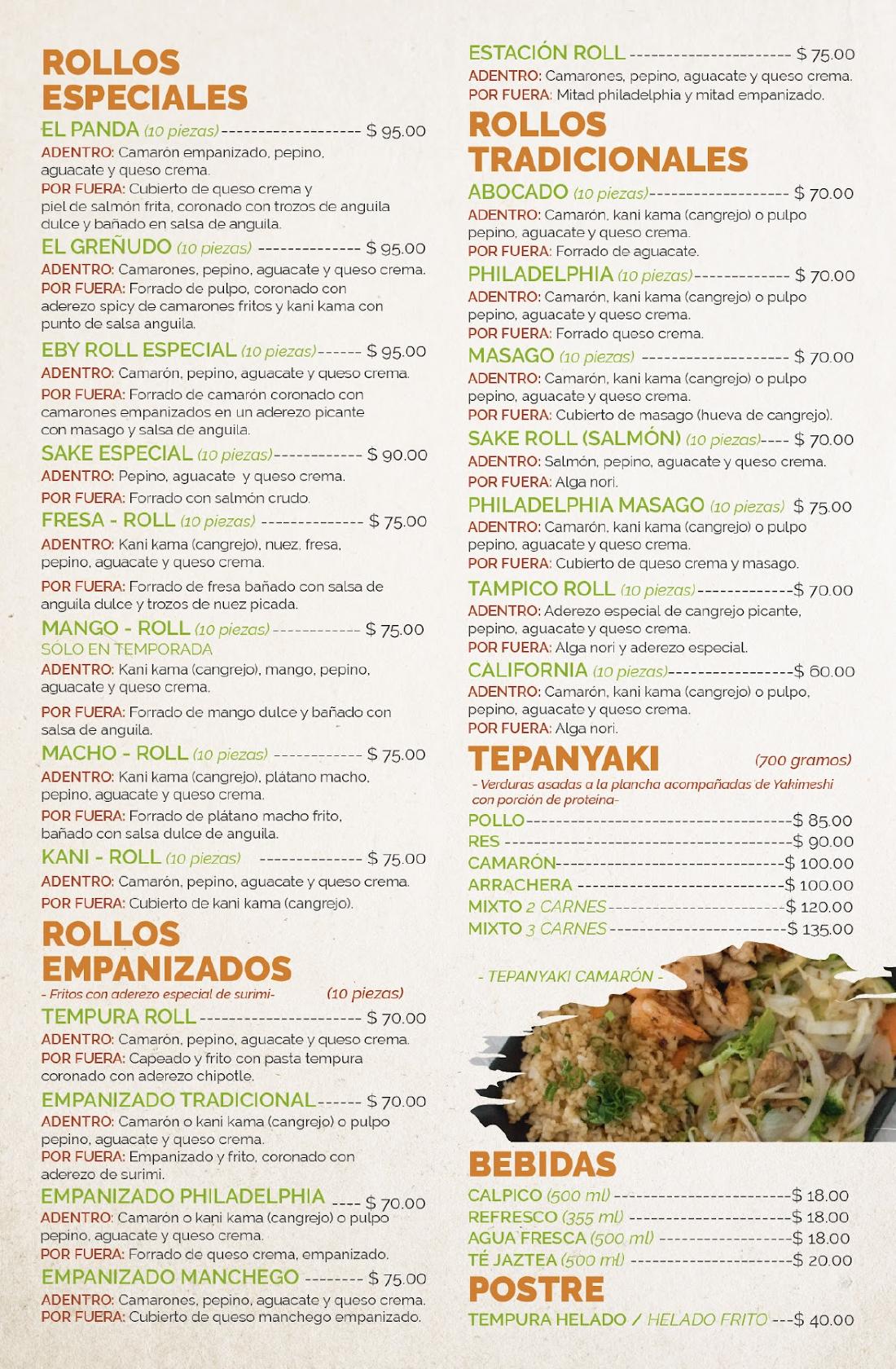Carta del restaurante Estación Sushi Santa Filomena, Guadalajara, Av ...