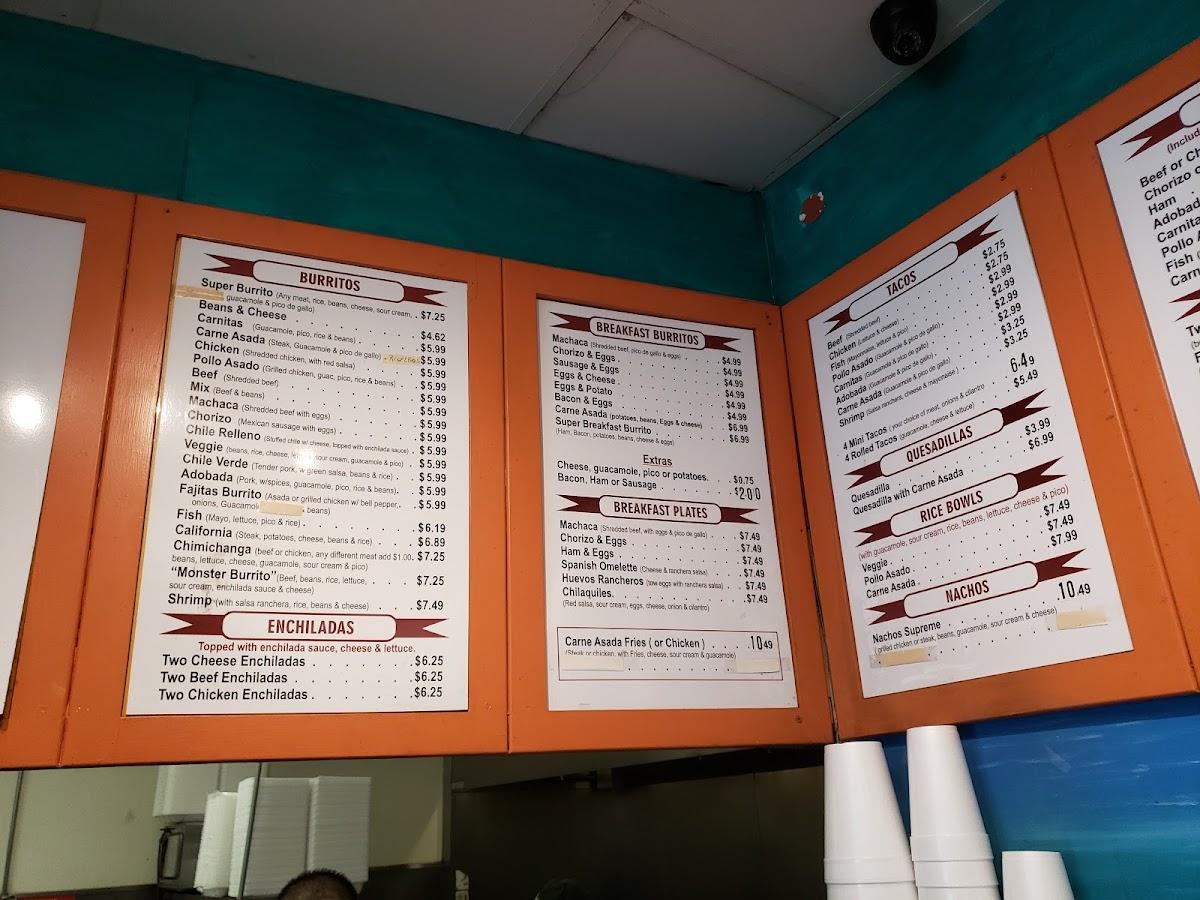 Menu at Rafa´s Mexican Food restaurant, Sacramento, Del Paso Rd