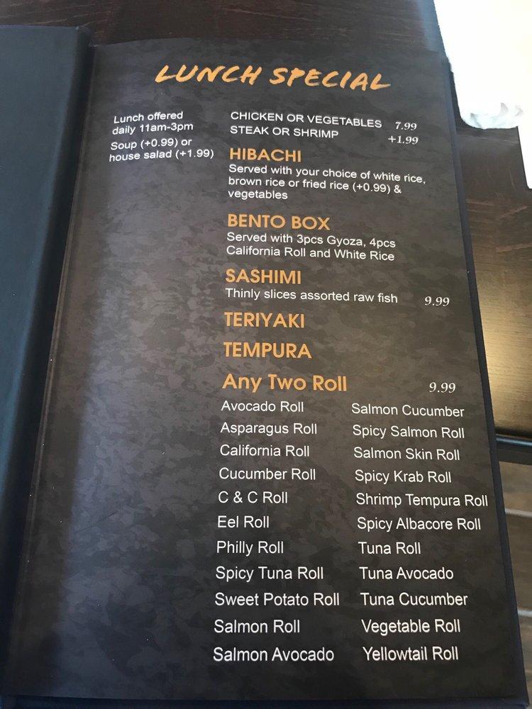 Menu at Saki Japanese Kitchen restaurant, Lely Resort