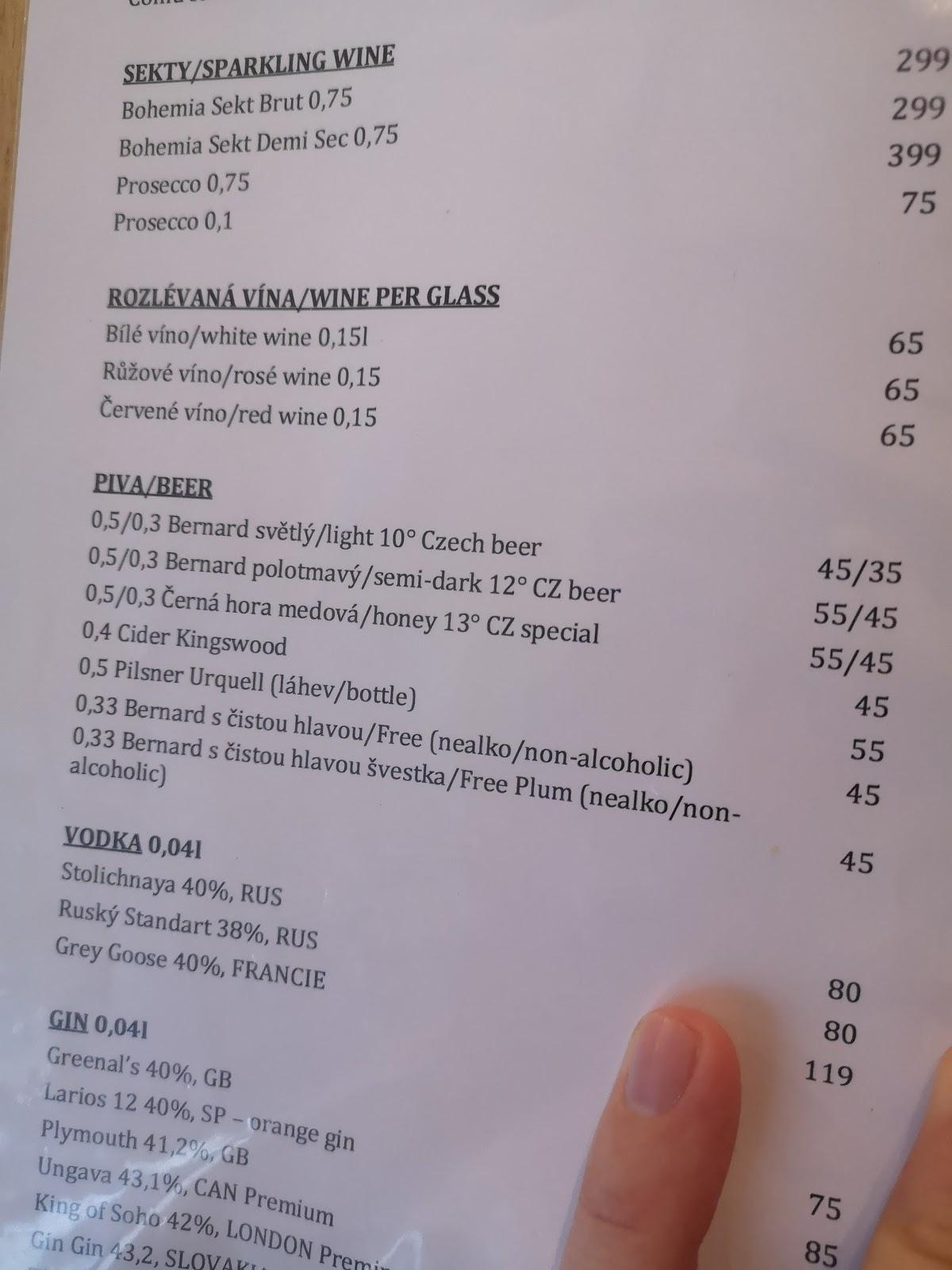 Menu at The Street Burgers, Street food and Cocktails Prague 1 ...