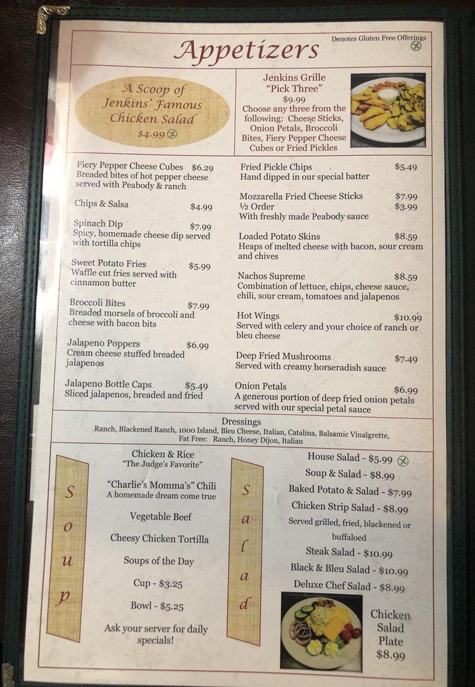 Menu at Jenkins Grille & Market restaurant, Athens