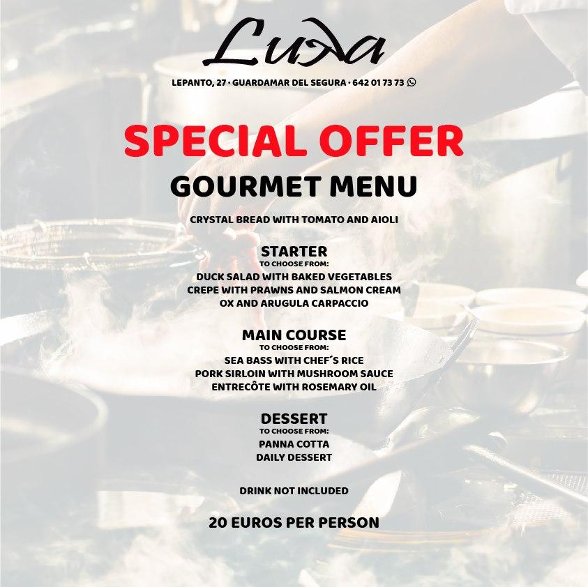 Menu at Restaurante Luka, Guardamar del Segura