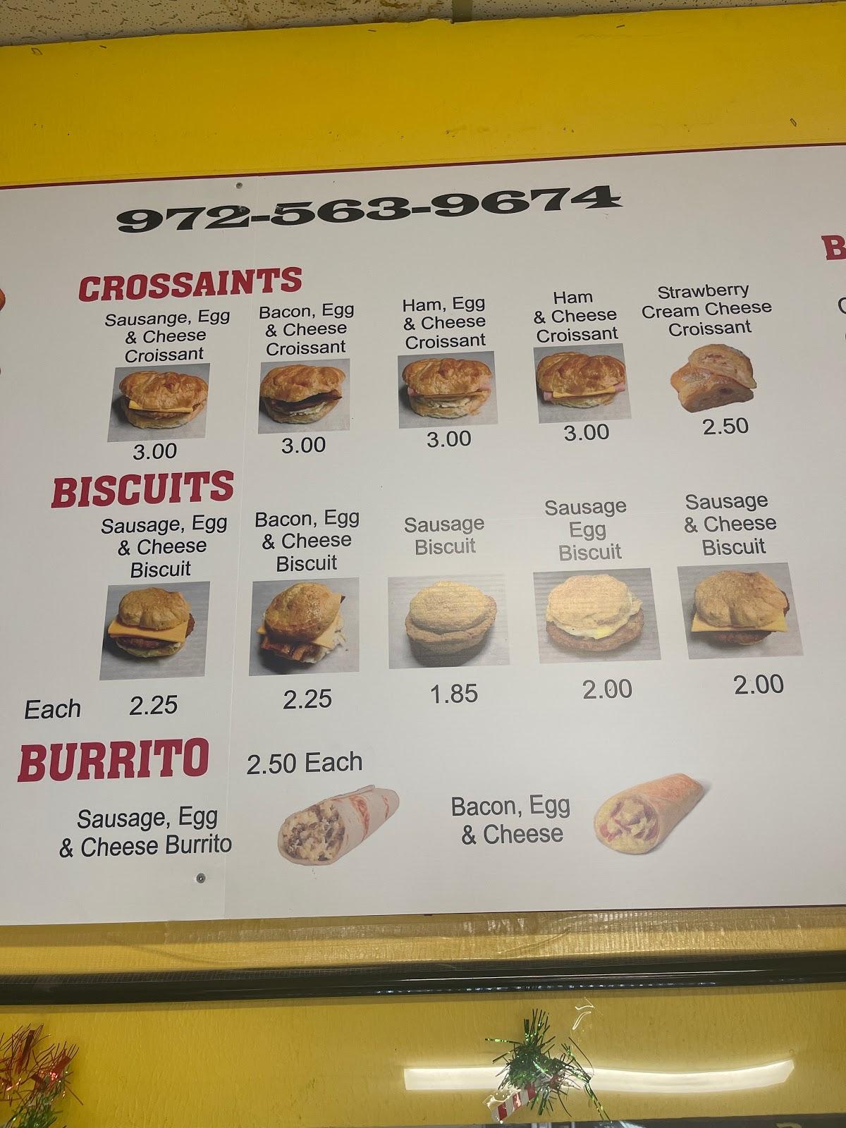 Menu at Queen Donuts, Forney