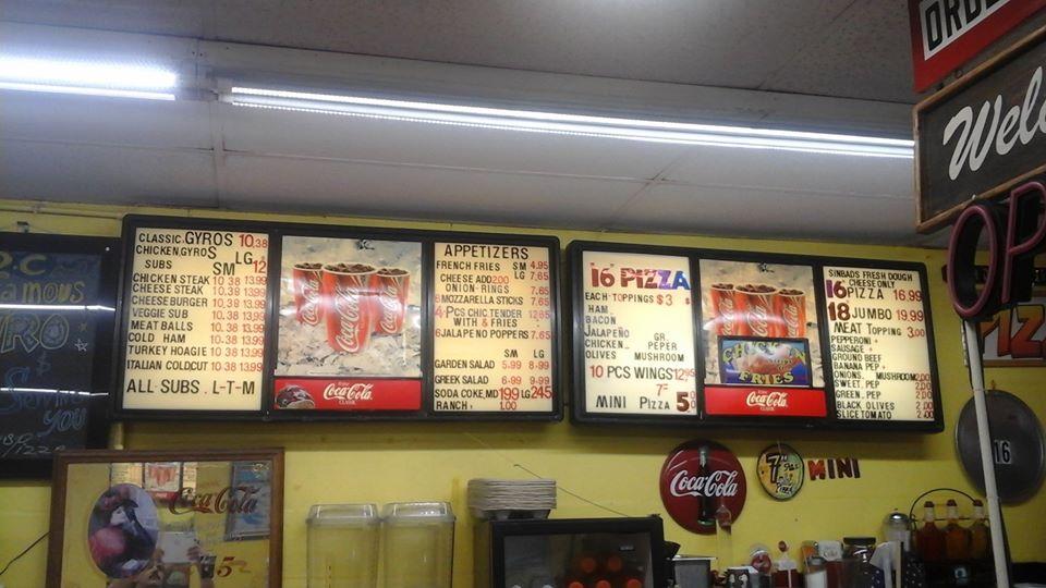 Menu at Sinbad Restaurant, Ocean City