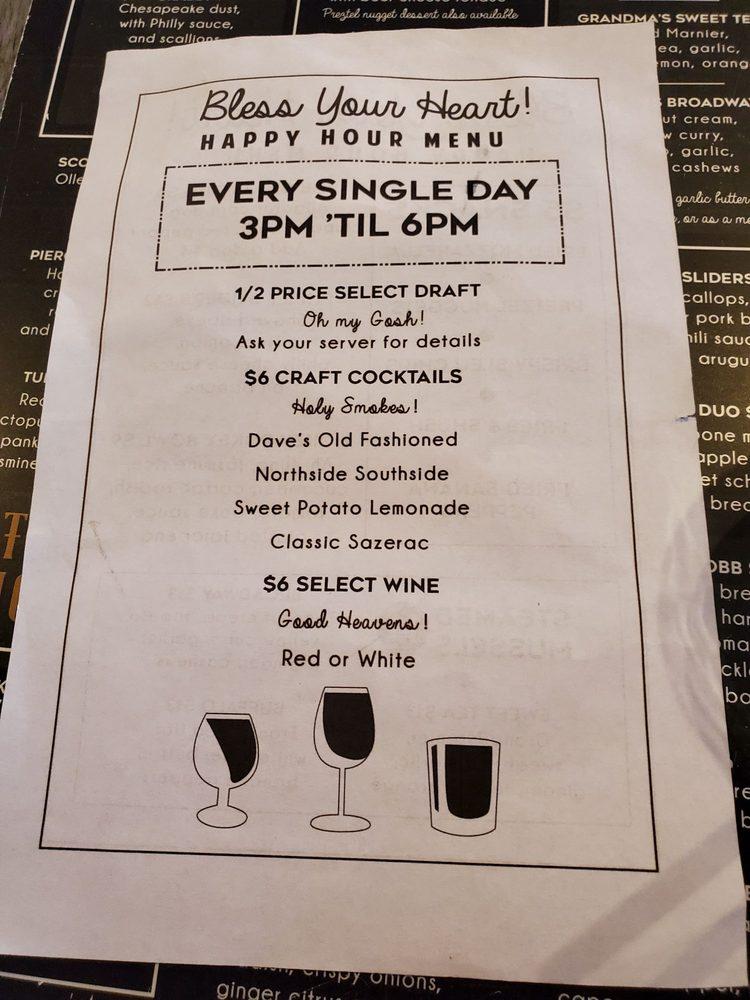 Menu at Brood & Barley, North Little Rock