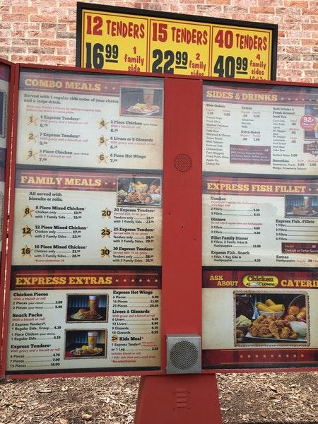 Menu at Chicken Express fast food, Arlington, 1606 S Cooper St