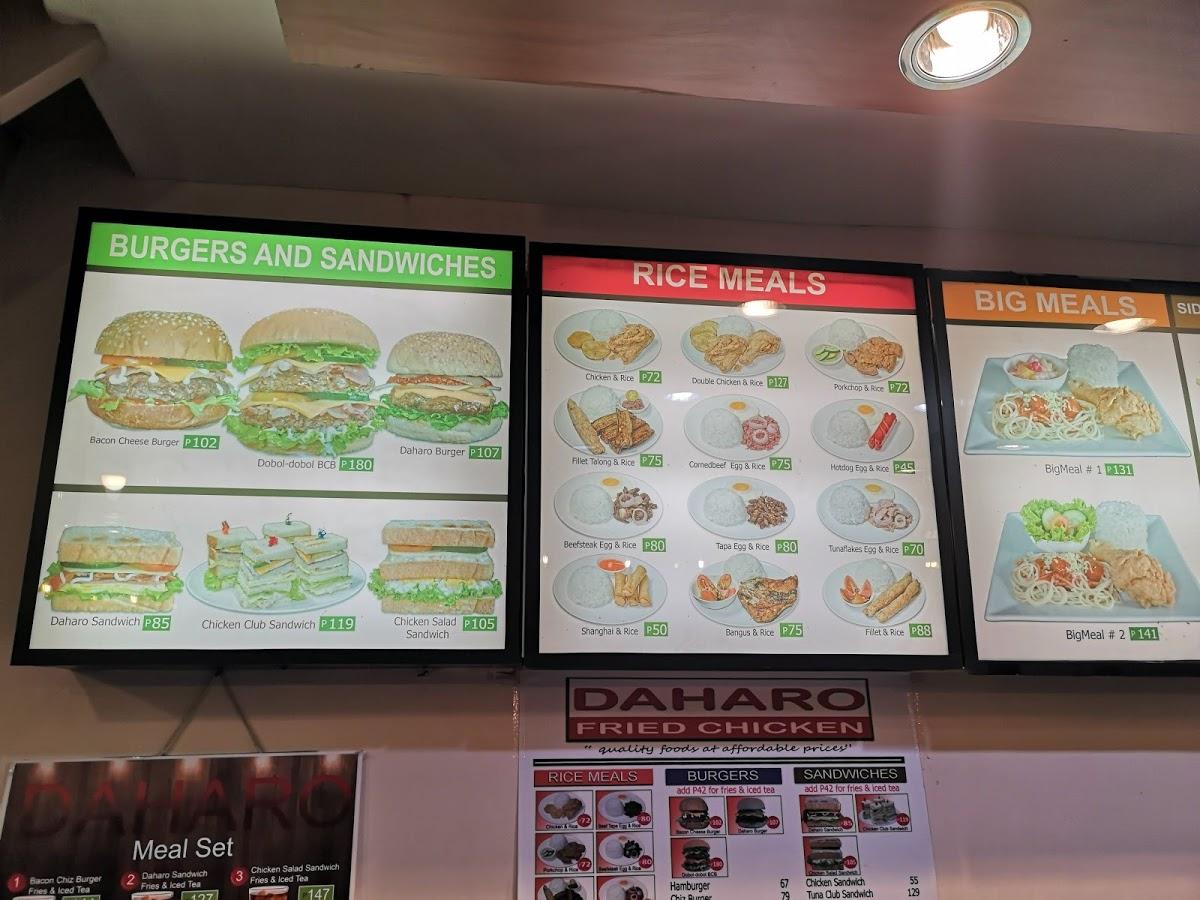 Menu at DAHARO FRIED CHICKEN restaurant, Carmona