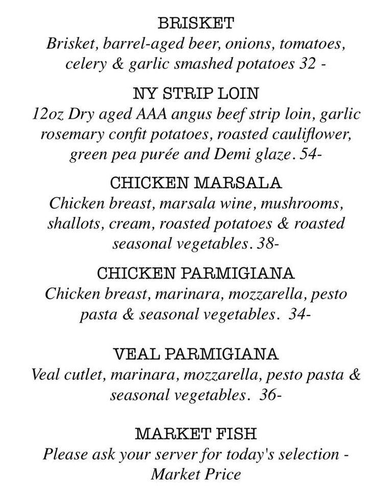 Menu at Lilly's Italian Eatery restaurant, Midland