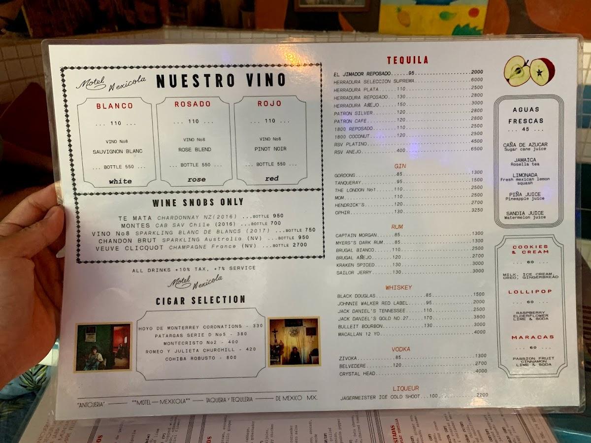 Menu at Motel Mexicola restaurant, Mengwi, Jl. Kayu Jati No.9X