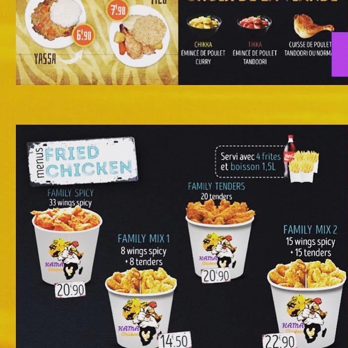 Menu au Chicka Food restaurant, Pantin