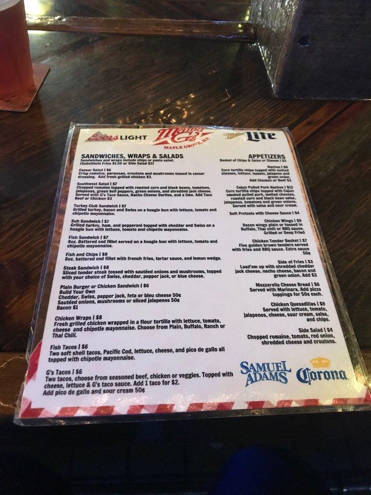 Menu at Mama G's pub & bar, Maple Grove, County Rd 101