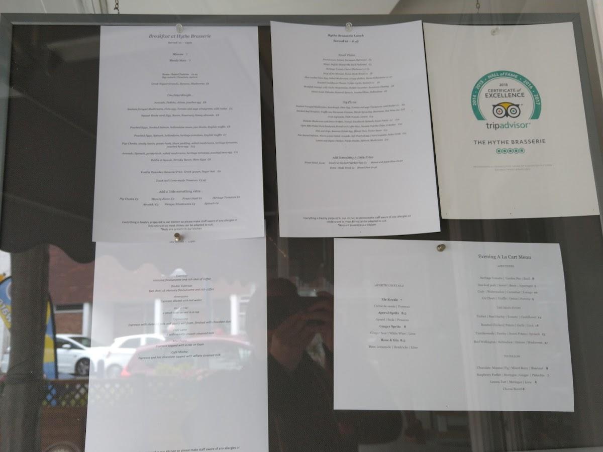 Menu at Twenty Four restaurant, Hythe