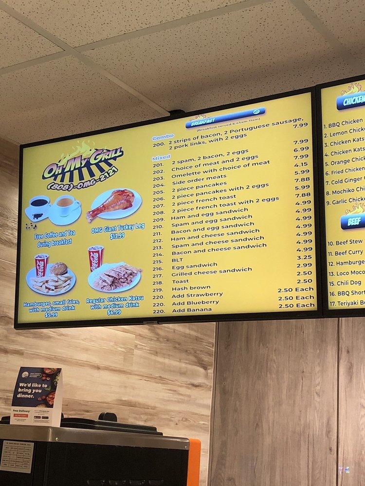 Menu at Oh My Grill- McCully restaurant, Honolulu
