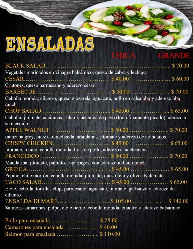 Menu at Restaurante DiCarlo, Santiago de Querétaro