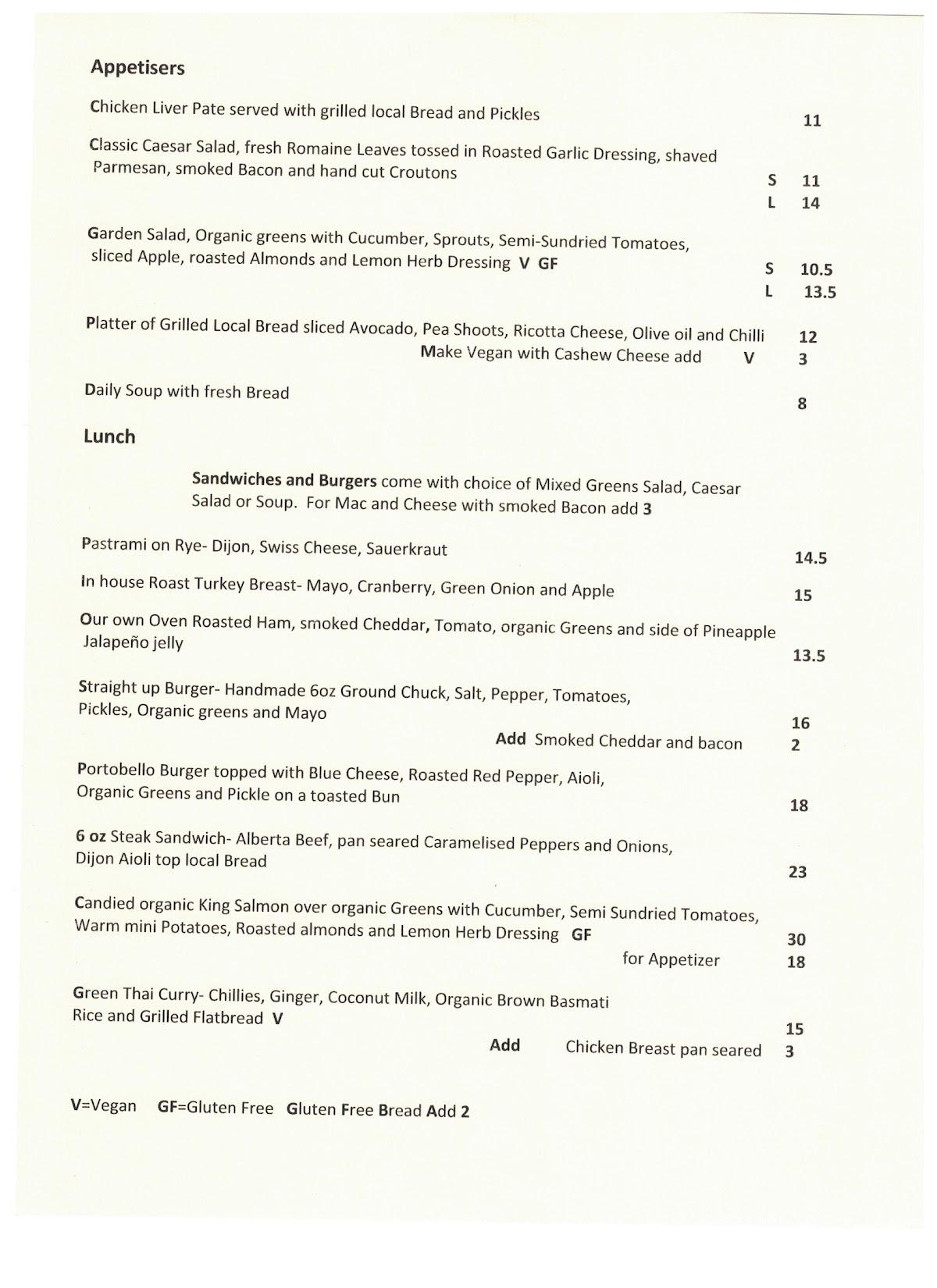 Menu at Allium food truck restaurant, Invermere, 481 Arrow Rd