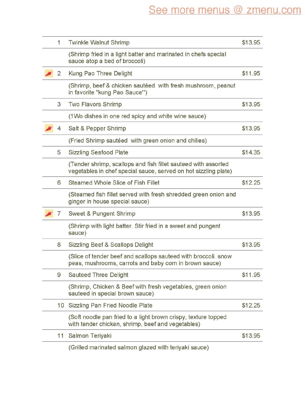 Menu at Golden Ginger restaurant, Hemet, 268 E Stetson Ave