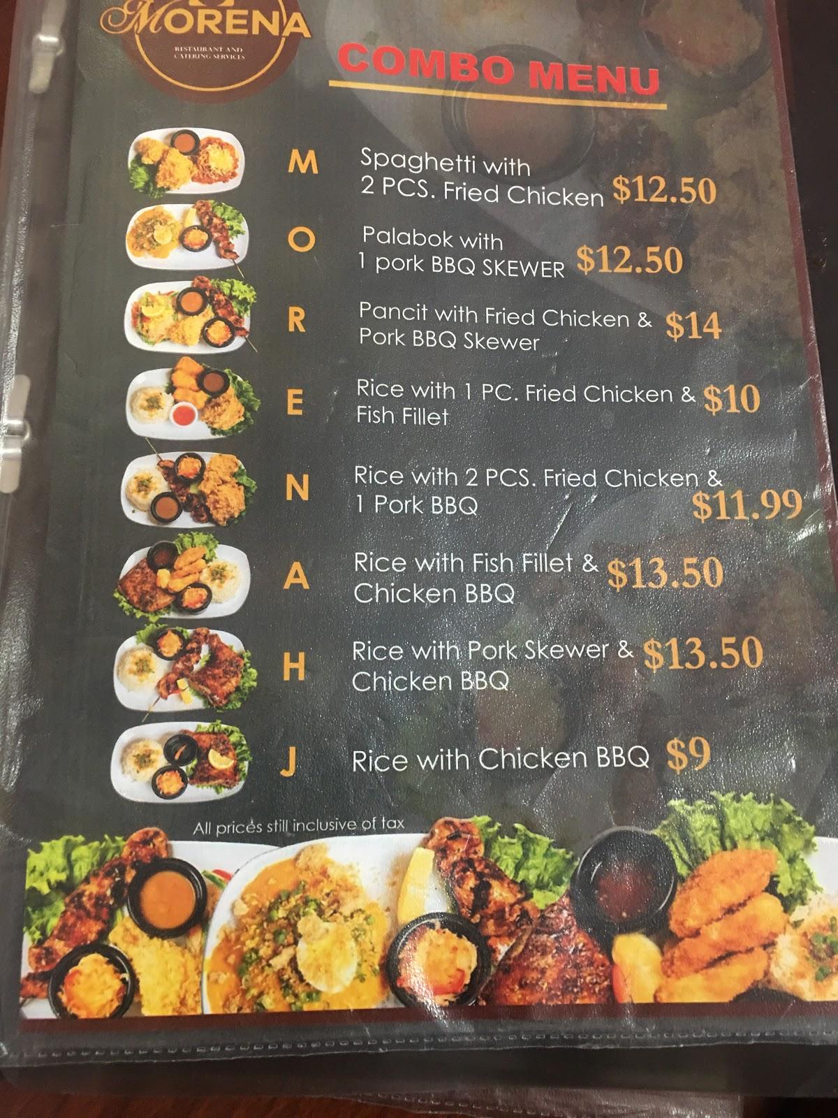 Menu at Morena Restaurant, Montreal