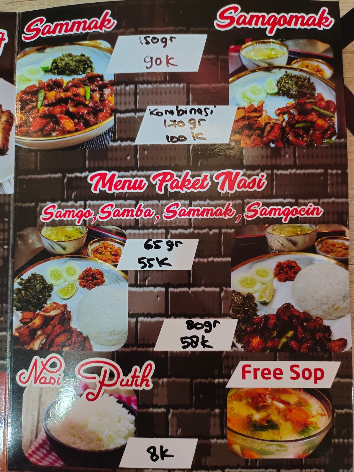 Menu at Zero restaurant, West Jakarta