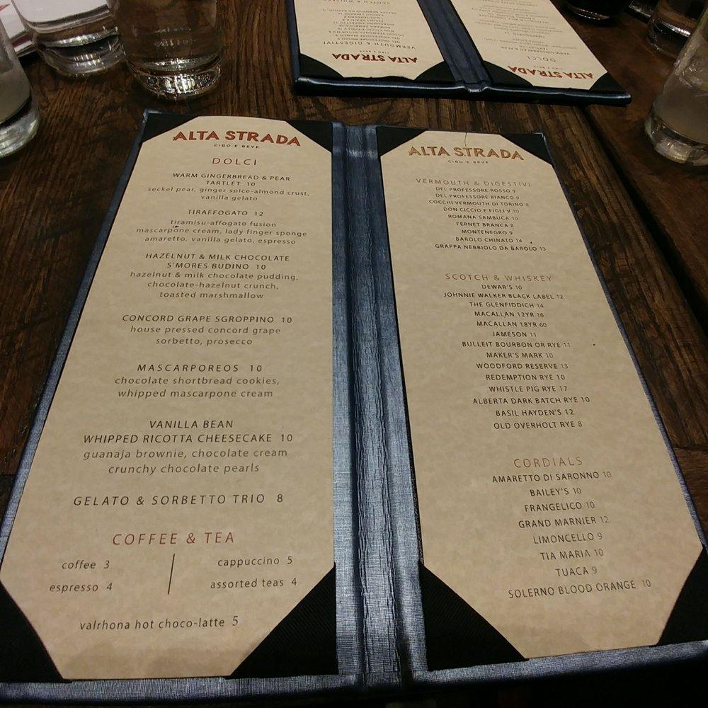Menu at Alta Strada - Fairfax, VA pub & bar, Merrifield