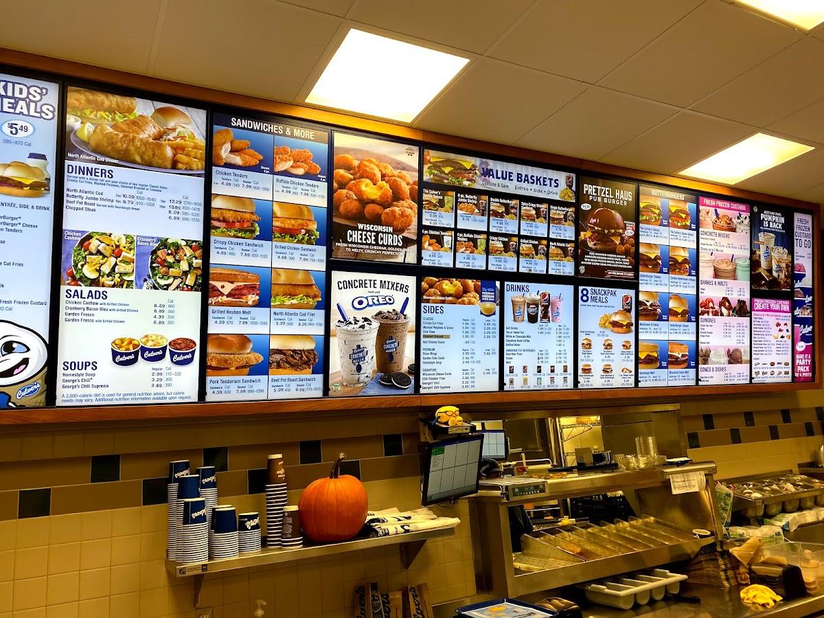 Menu at Culver’s fast food, St. George