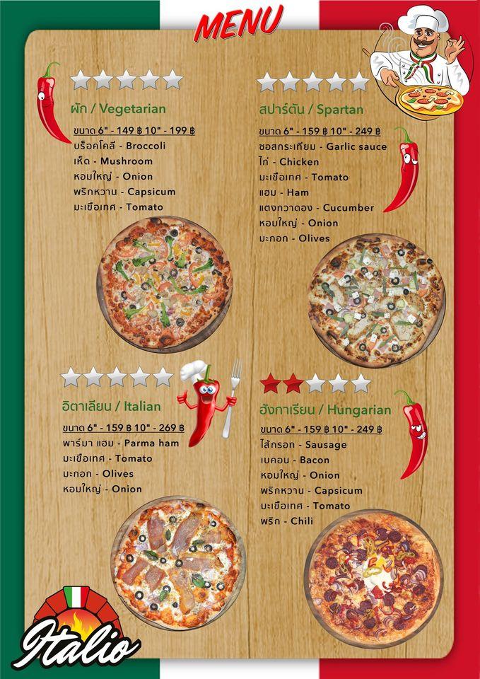 Menu at อิตาลิโอ พิซซ่า เฮ้าส์ Italio Pizza House restaurant, Nakhon Si ...