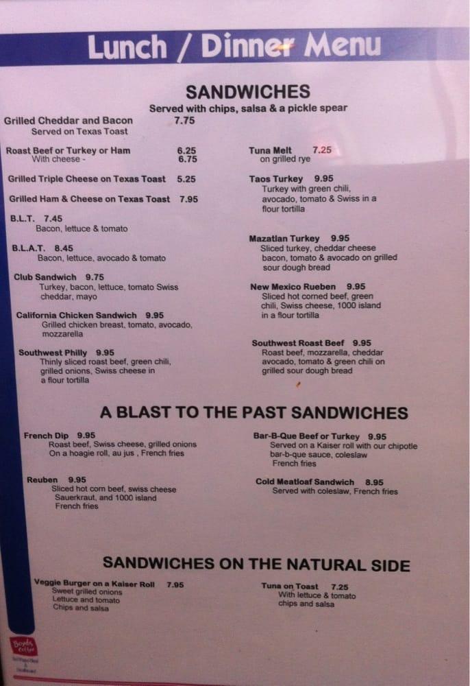 Menu at Owl Cafe, Albuquerque, 800 Eubank Blvd NE