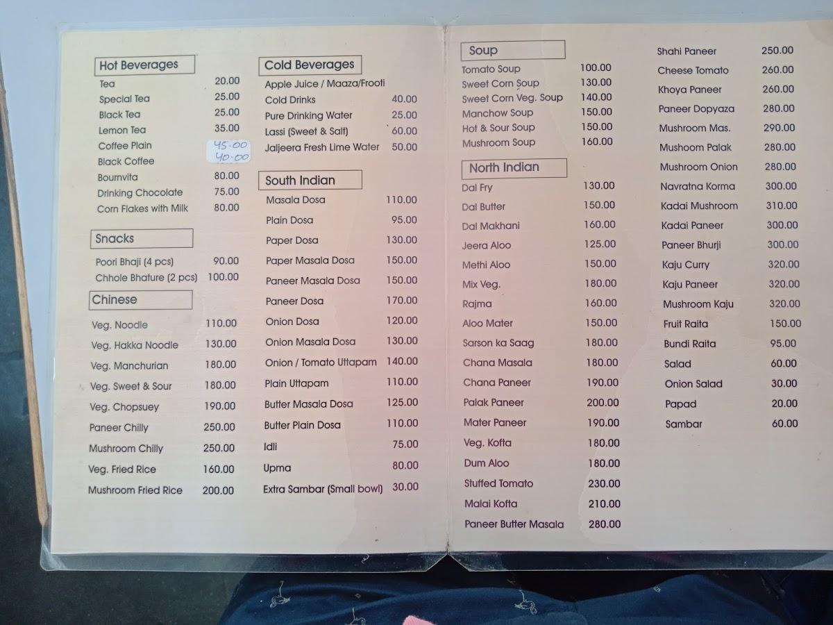 Menu at Saket Restaurant, Badrinath