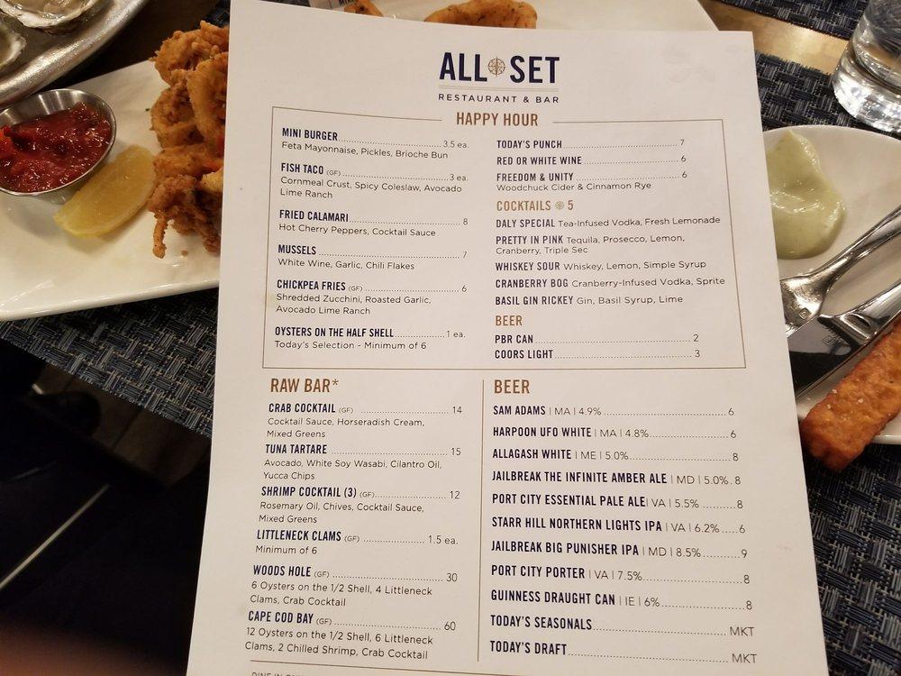 Menu at All Set Restaurant & Bar, Silver Spring