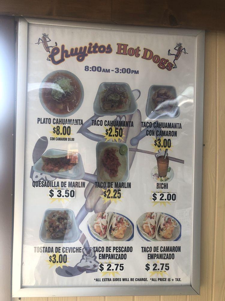 Carta del restaurante Chuyito's Hot Dogs, Nogales