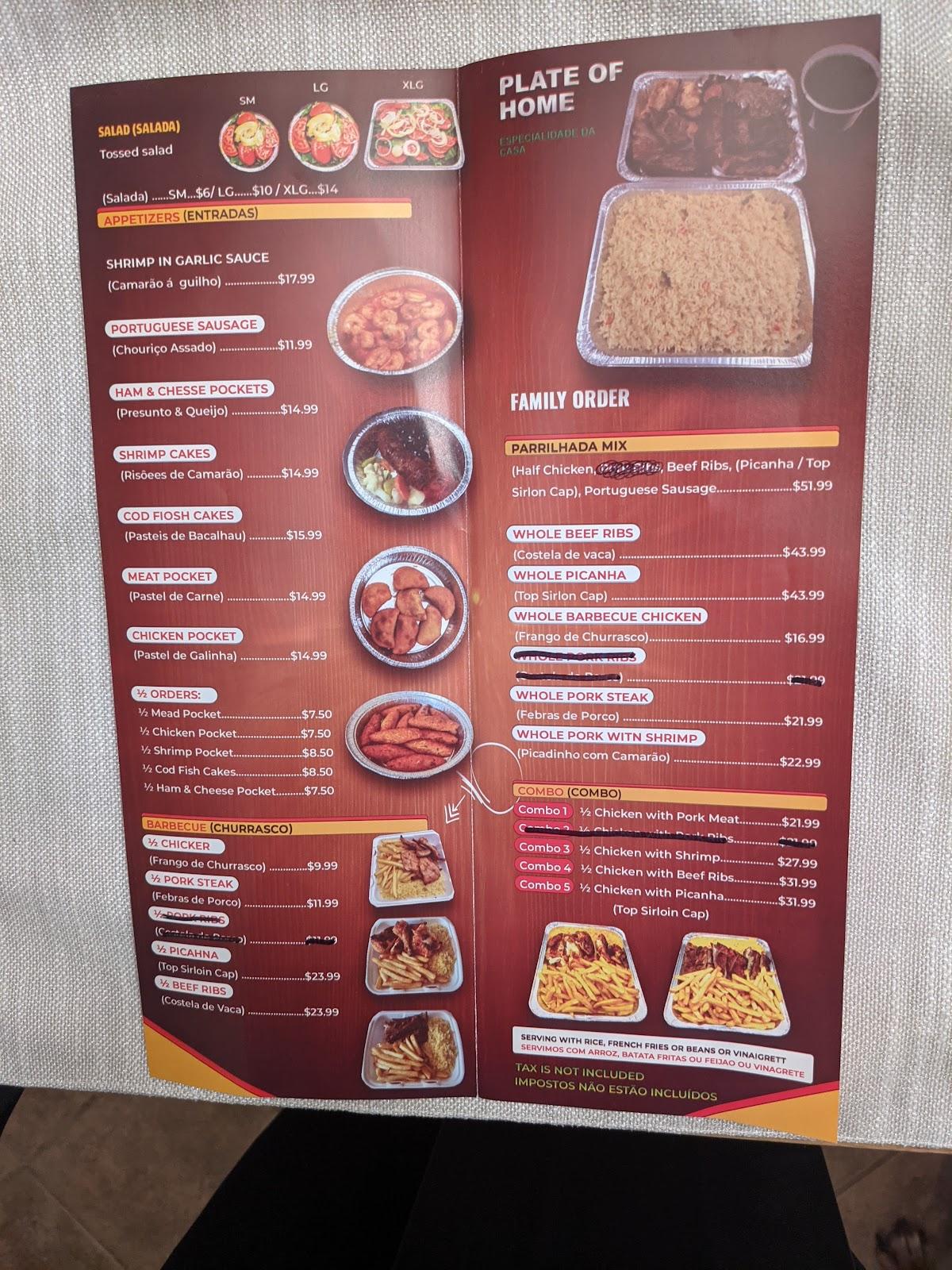 Menu at Portugalia BBQ, Freemansburg