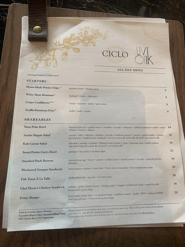 Carta de parrilla Ciclo, Austin