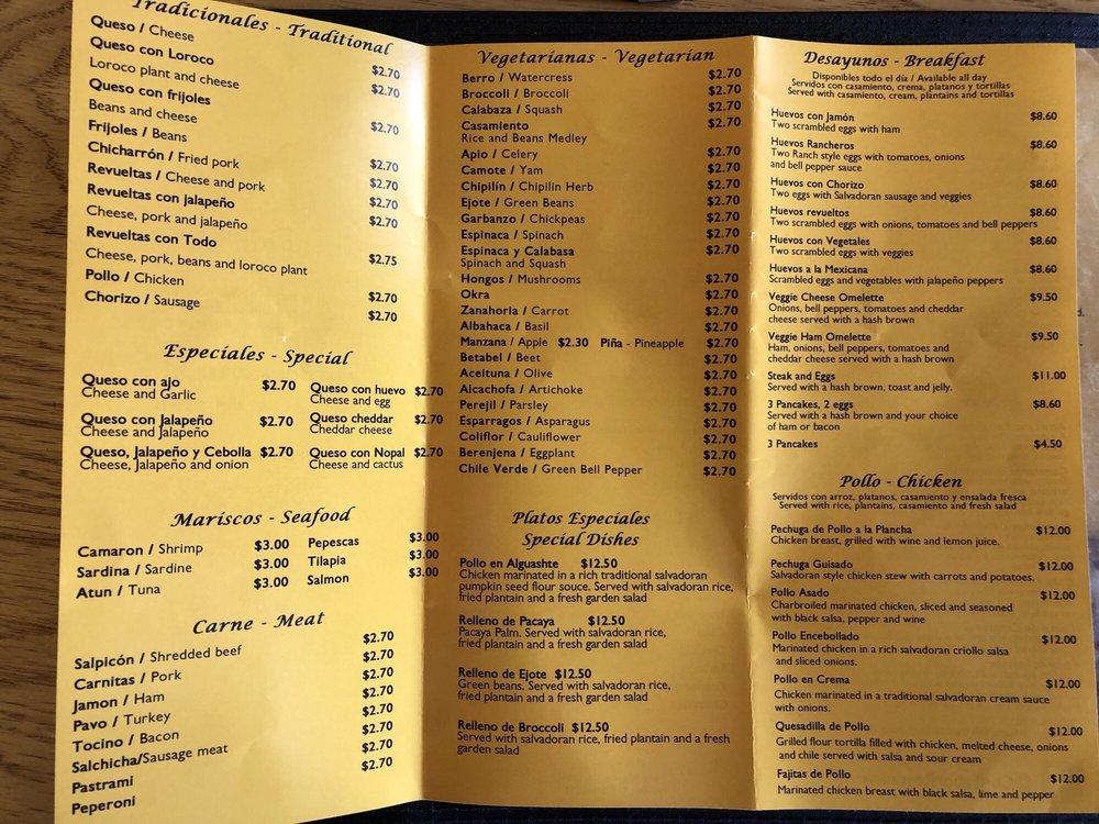 Menu at Con Sabor restaurant, Los Angeles, Venice Blvd.