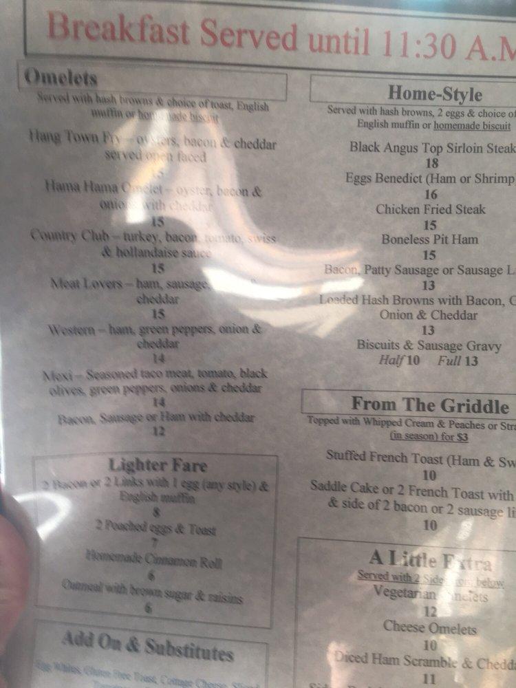 Menu at Halfway House Restaurant/Rv Pk, Brinnon