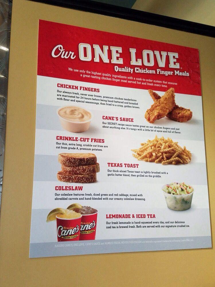 Menu at Raising Cane's Chicken Fingers fast food, Shreveport, Pines Rd