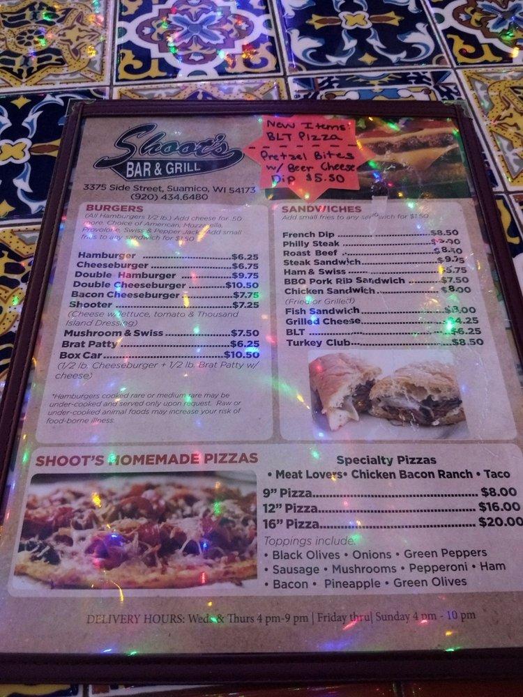 Menu at Shoots Bar & Grill, Suamico