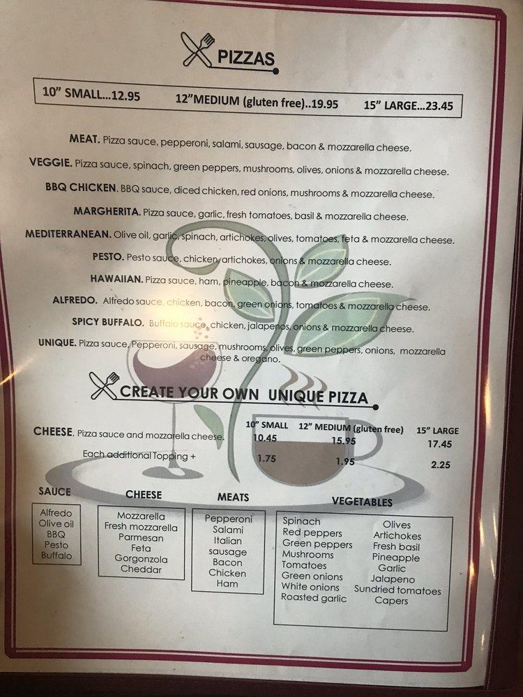 Menu at The unique cafe and wine, Seattle
