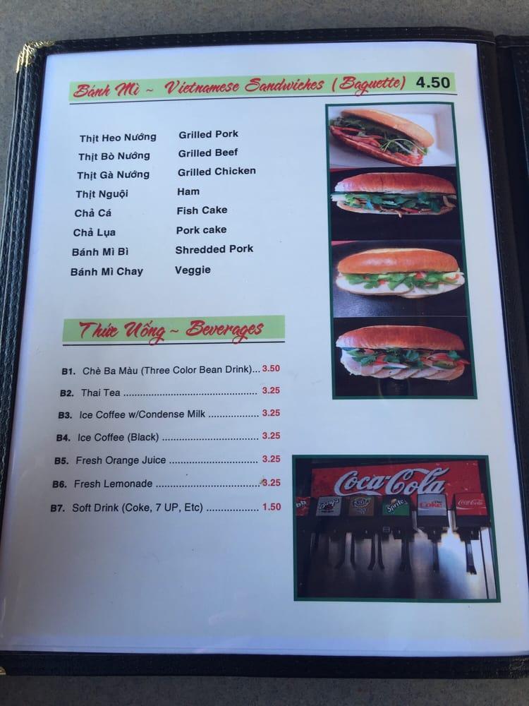 Menu at Vietnam House Restaurant, Alameda