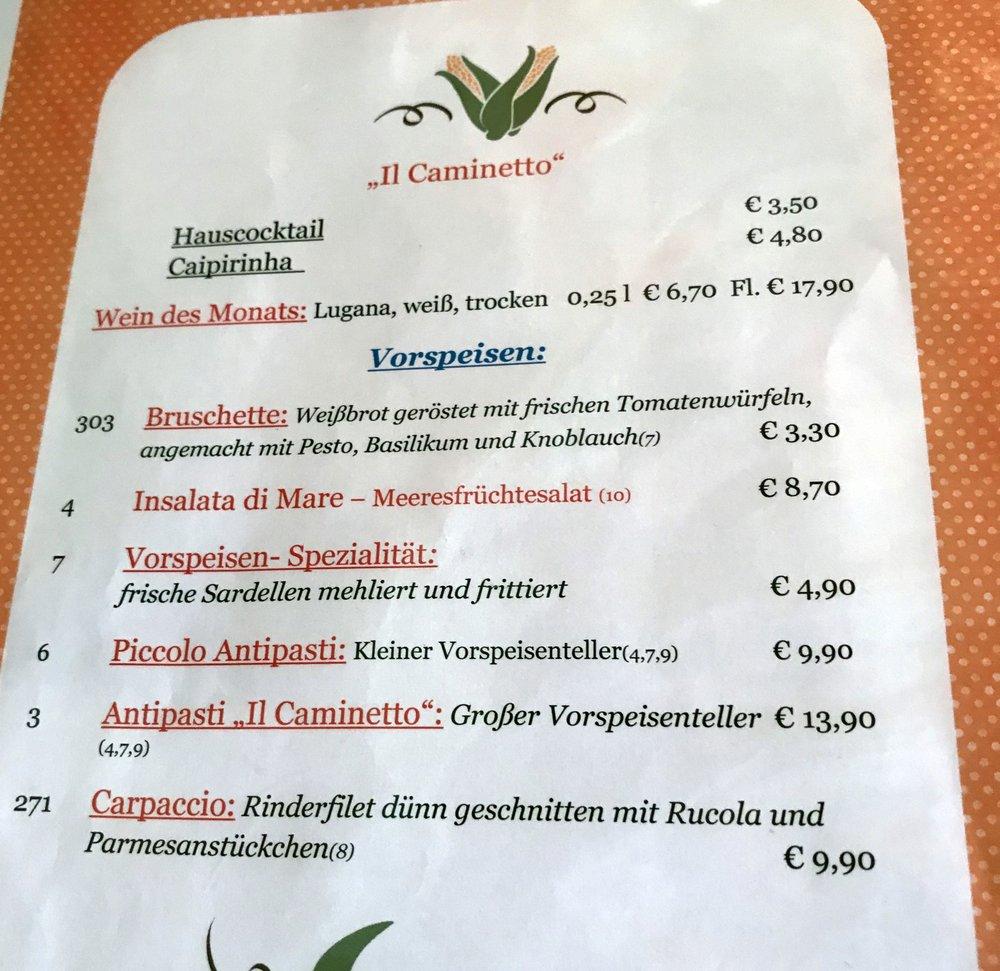 Speisekarte von Il Caminetto restaurant, Bad Birnbach