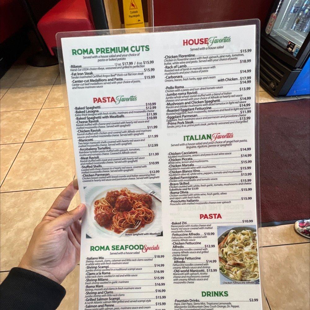 Menu at Roma Cucina pizzeria, Phoenix