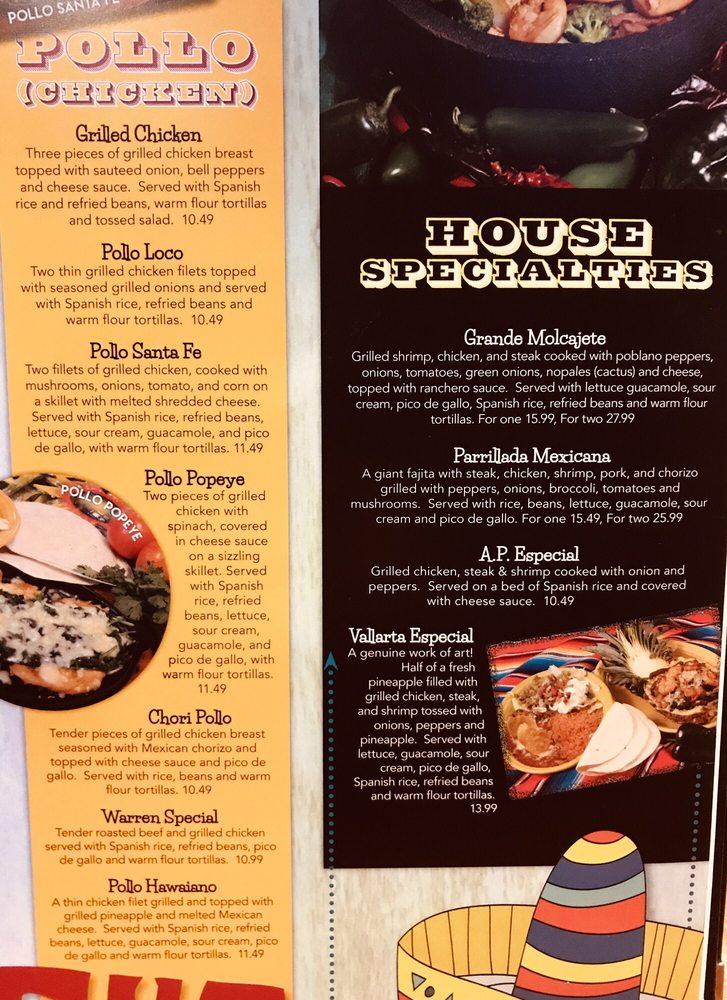 Menu at El Torero Mexican Restaurant, Warren, Elm Rd NE