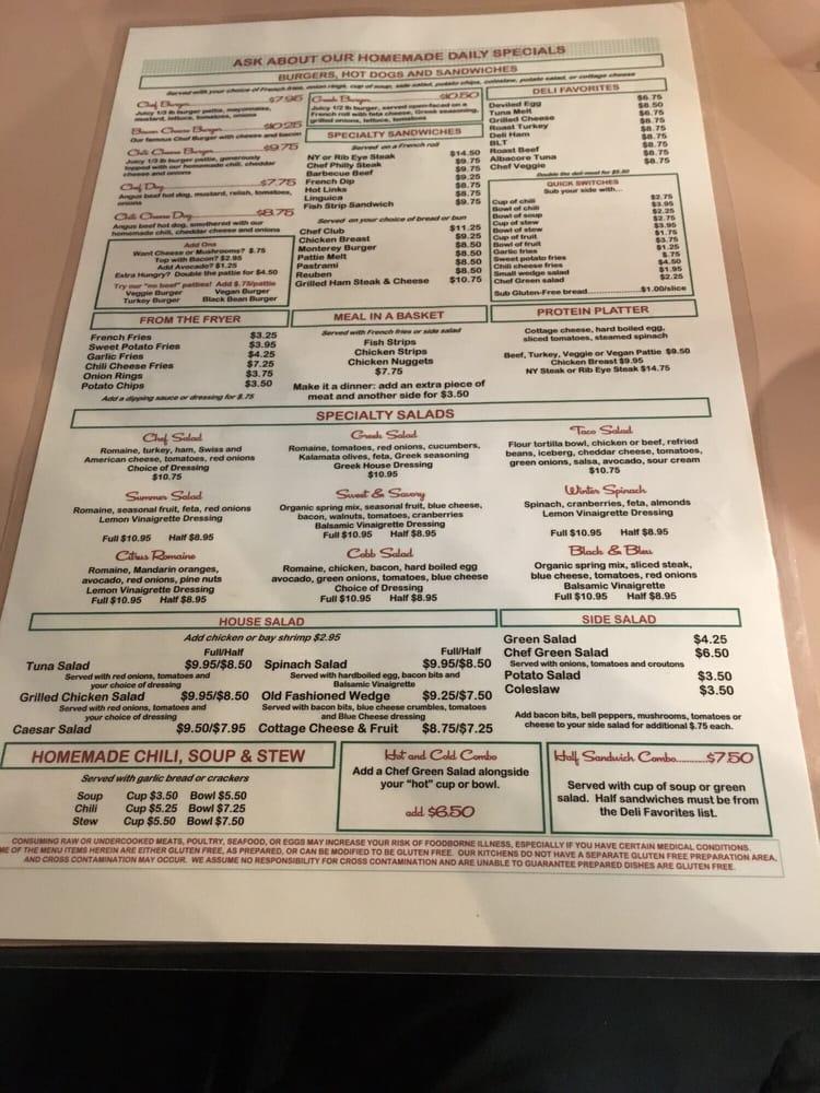 Menu at Giant Chef restaurant, Pleasant Hill