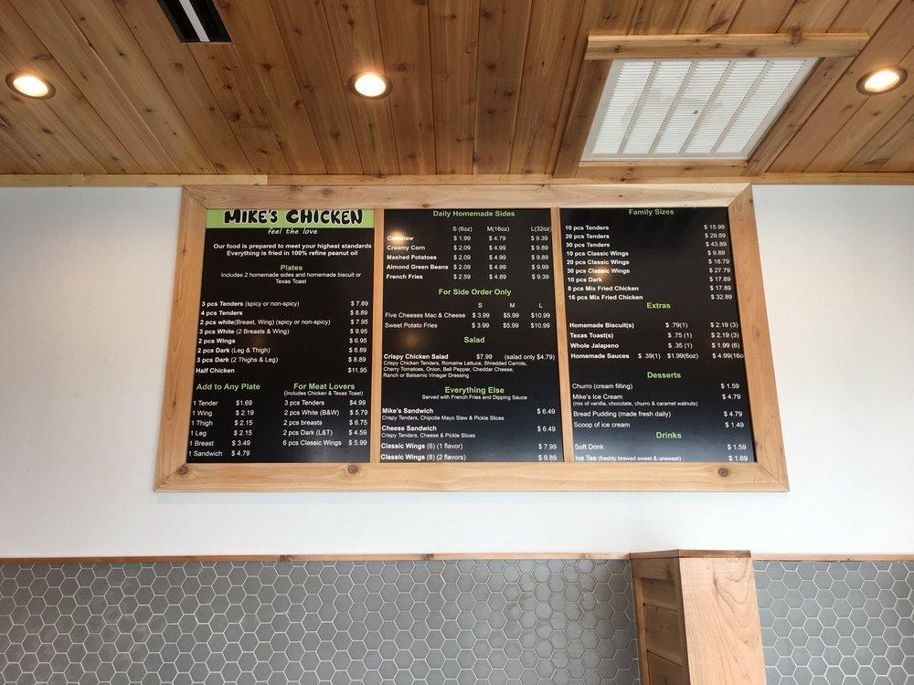 Menu at Mike's Chicken restaurant, Dallas, Maple Ave #2403