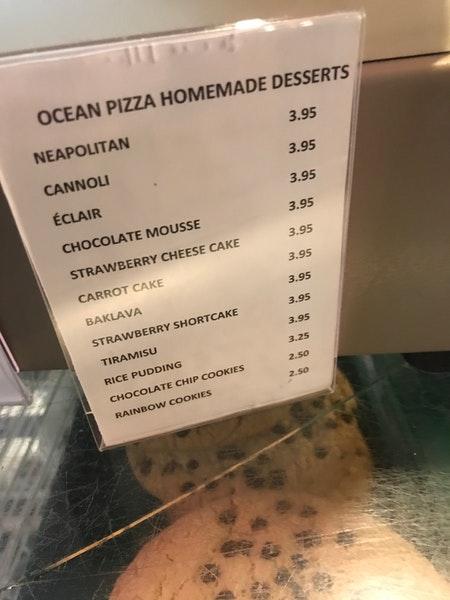 Menu at Ocean Pizza Restaurant and Seafood House, New London