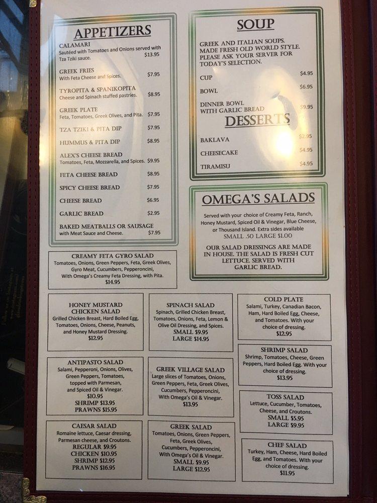 Menu at Omega Pizza & Pasta pizzeria, Granite Falls