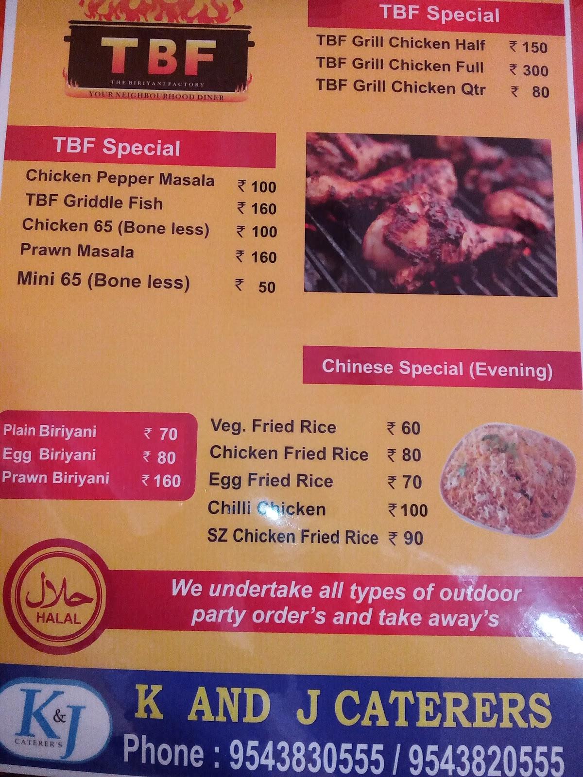 Menu at The Biryani Factory, Chennai, 1/3, Naidu Street, Ramapuram ...