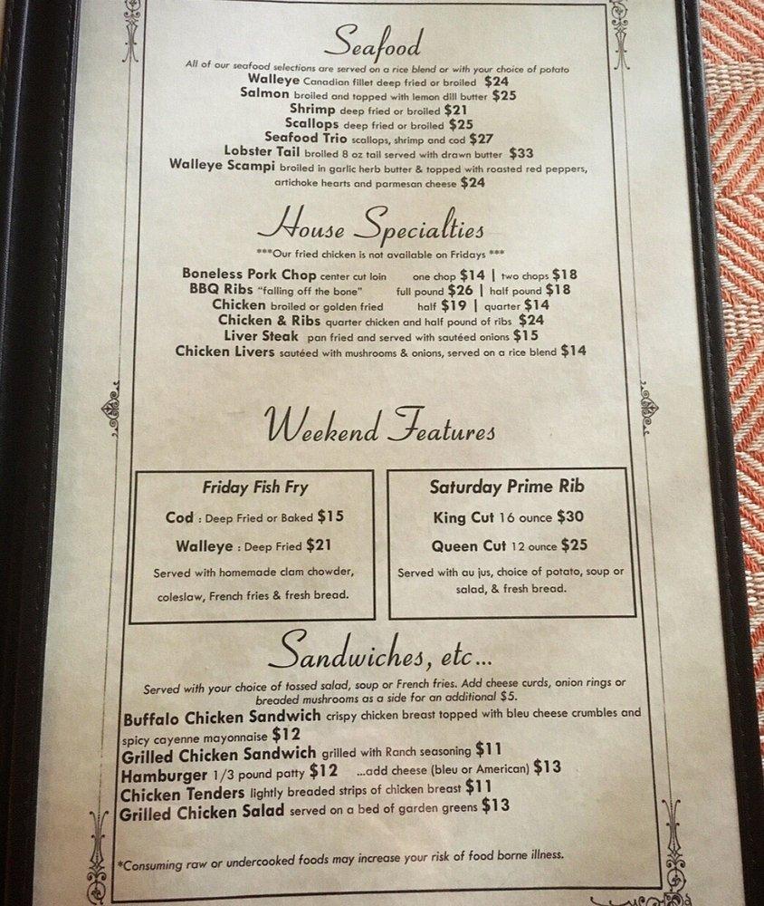 Menu at The Ranch steakhouse, Hayward