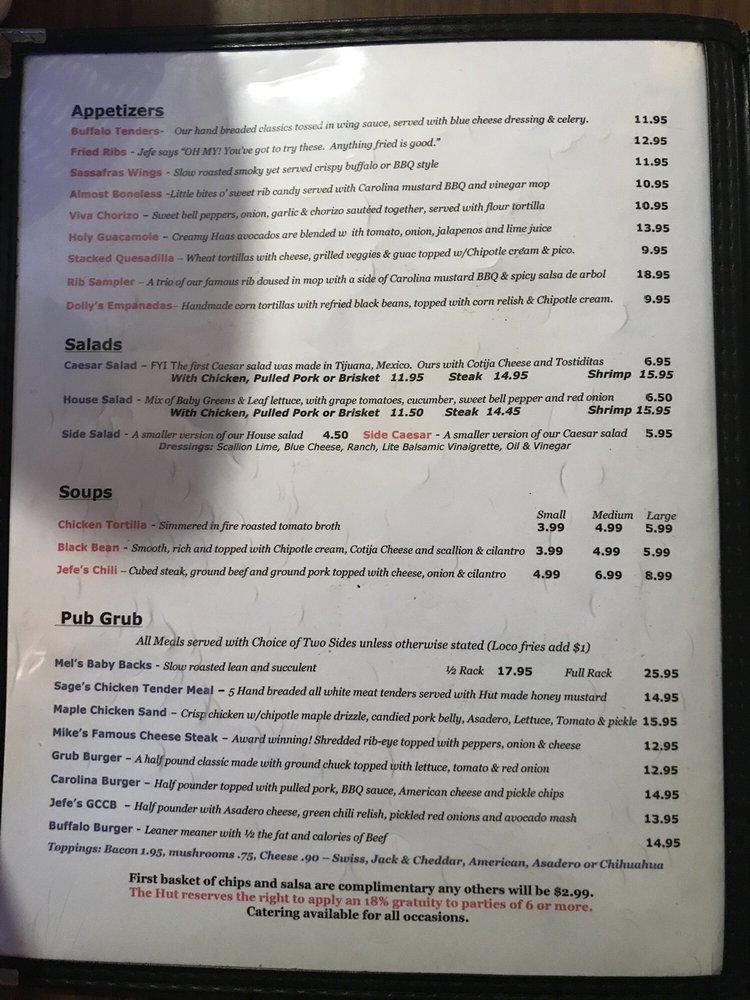 Menu at Grub Hut Unique BBQ & Mexican Grill, Manville