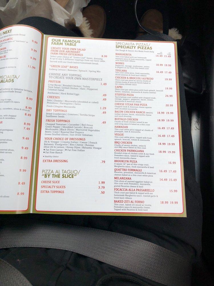 Menu at Passariello’s Pizzeria and Italian Kitchen, Haddonfield