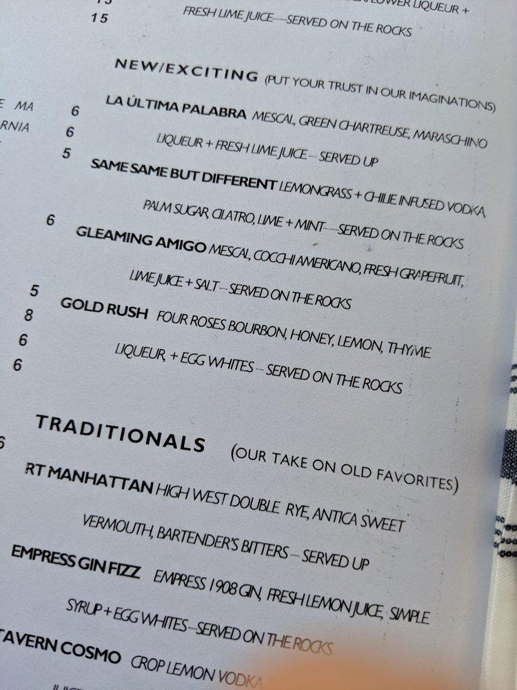 Menu at River Tavern restaurant, Chester
